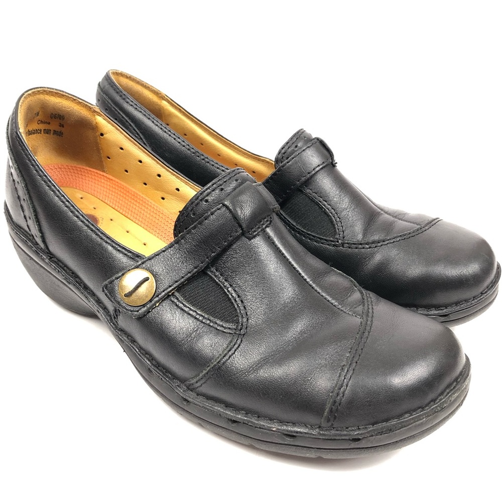 Clarks Unstructured Loafer Button Comfort Shoe 7 - Gem